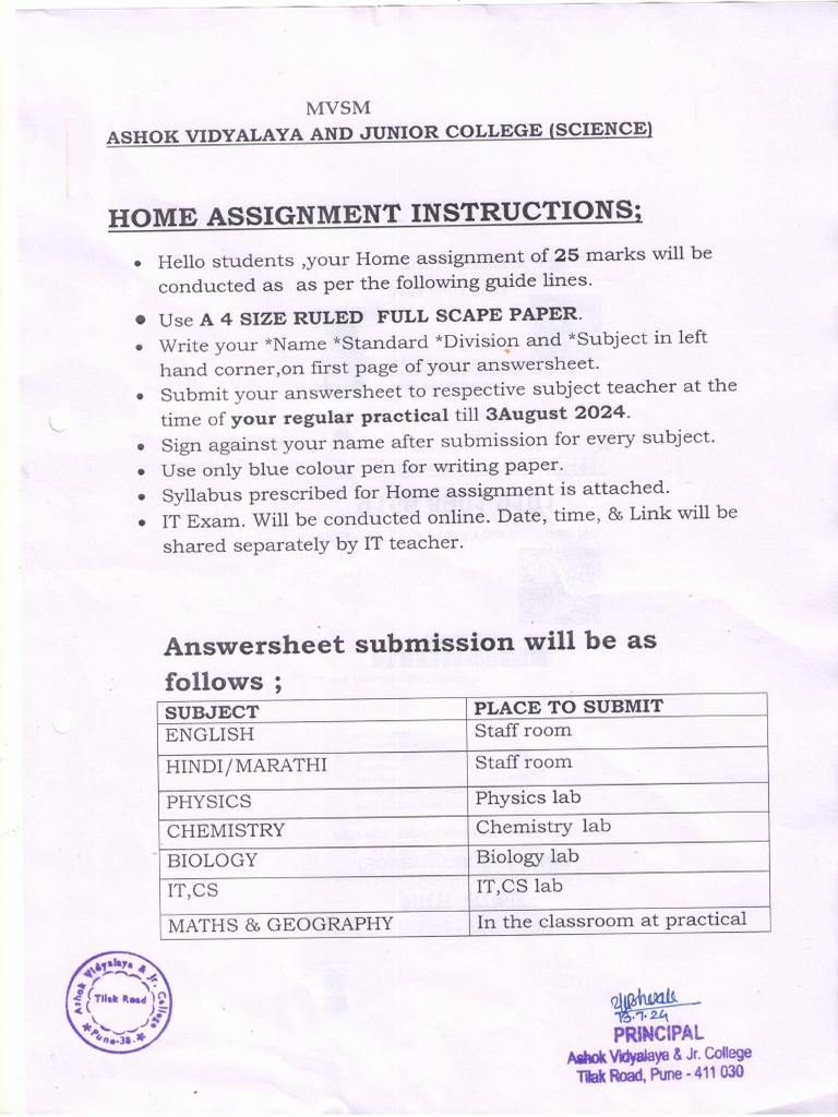 Xii Science Home Assignment - 2024 - 25 | PDF