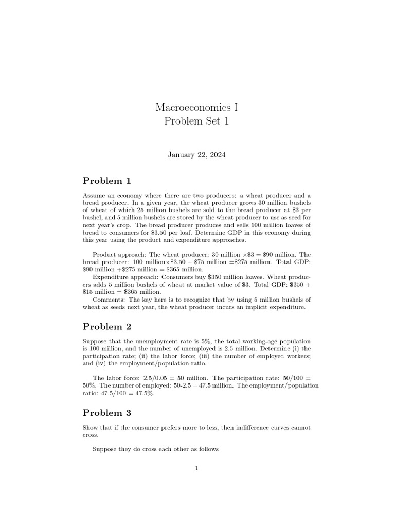 Problem Set 1 Solution | PDF