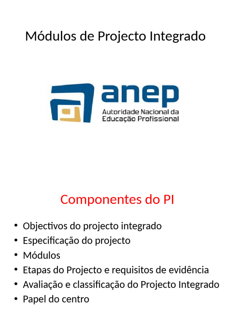 Projecto Integrado1 | PDF