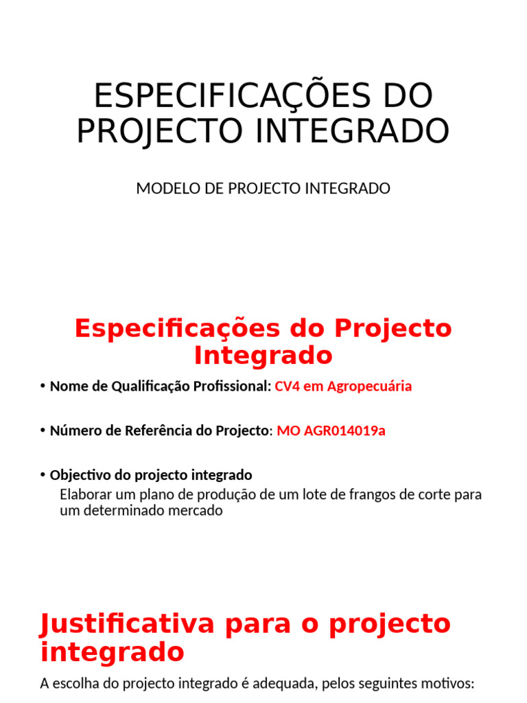 Ficha V - Especificacoes Do Projecto Integrado | PDF