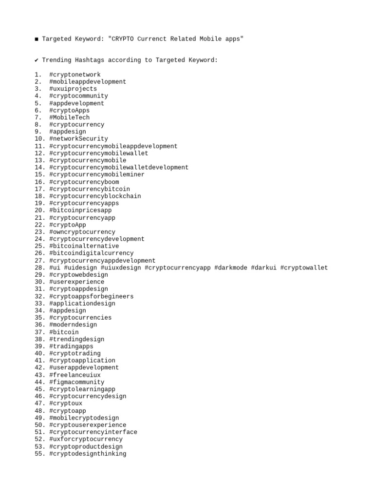 Hashtag Generation - UX-UI App | PDF