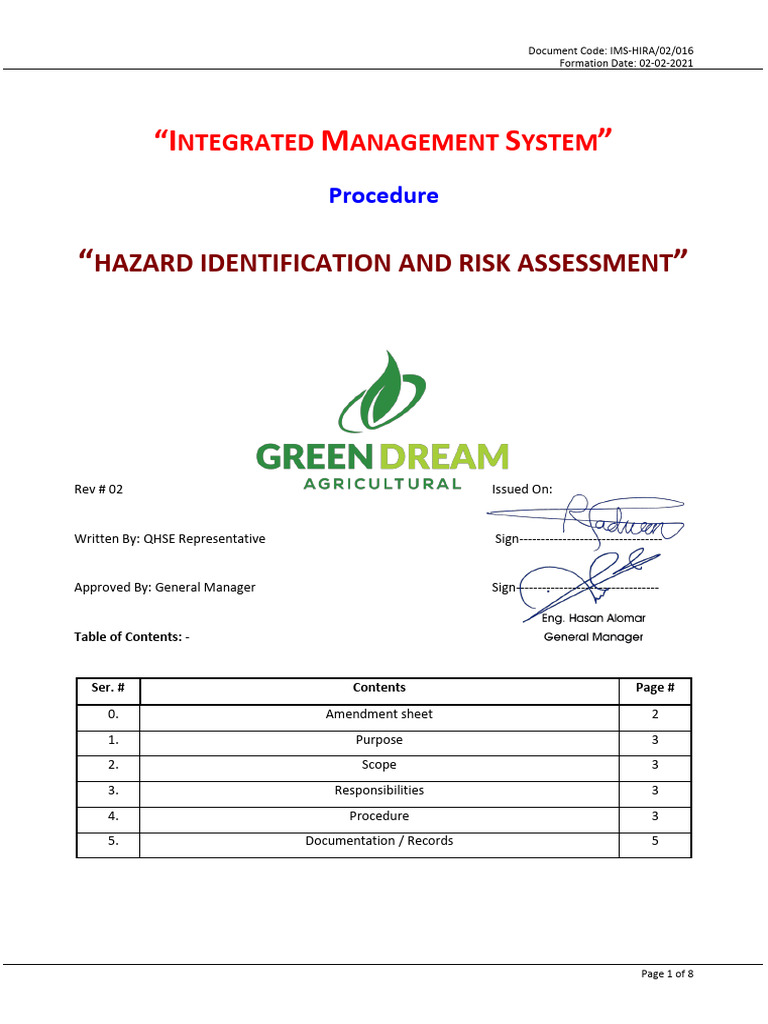 16-IMS-Hazard Identification and Risk Assessment | PDF