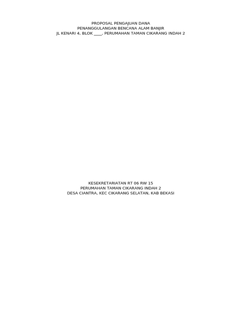 Proposal Dana Banjir Cikarang | PDF