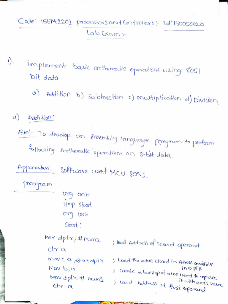 Processors&controllers Labexam | PDF