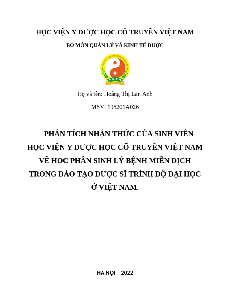 Nhận Thức Về SLB MD | PDF