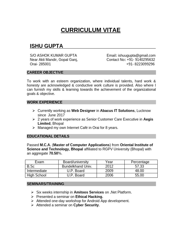 Ishu Gupta - CV | PDF