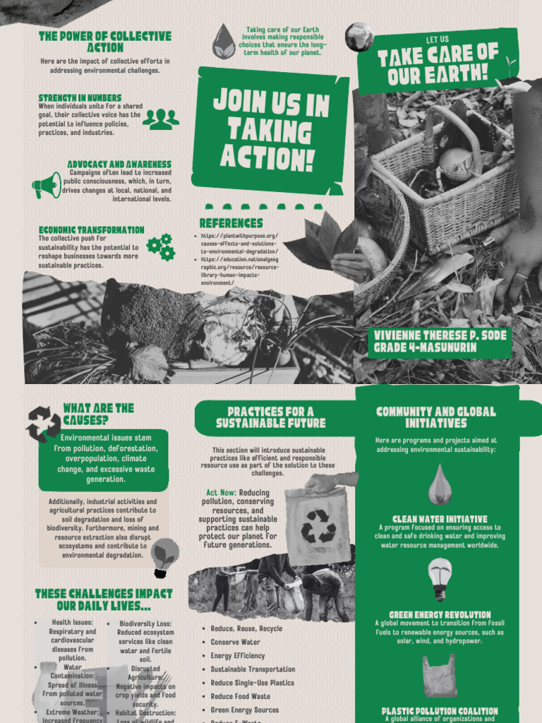 Green Modern Textured Environmental Sustainability Brochure | PDF ...