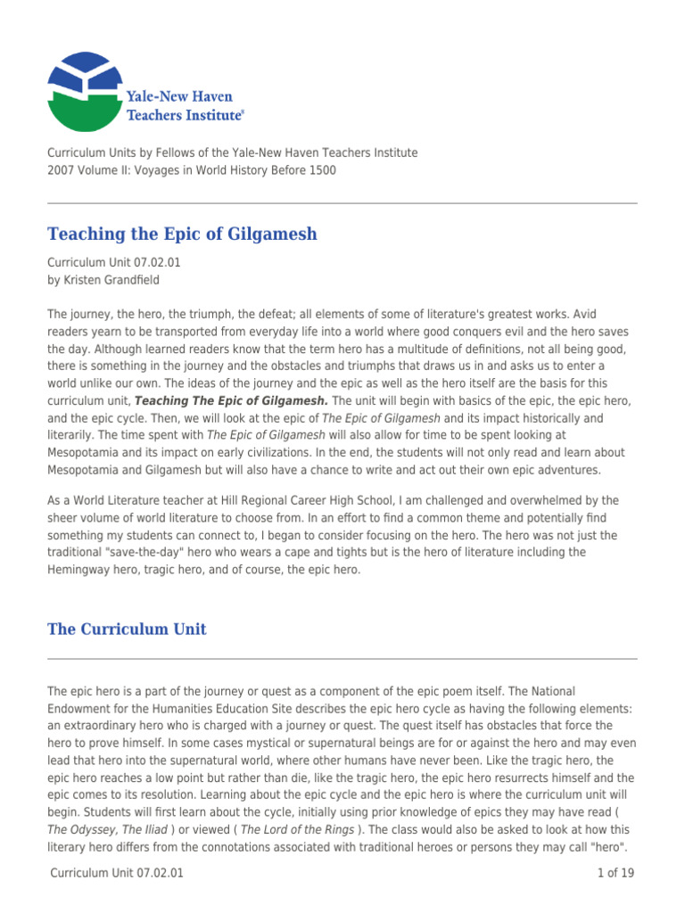 Epic of Gilgamesh | PDF