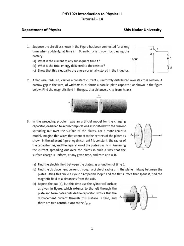 PHY102 - Tut 14 | PDF