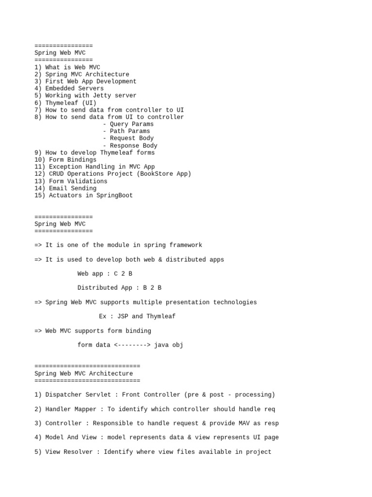 Notes_4_Spring_Web_MVC | PDF Notes_4_Spring_Web_MVC | PDF