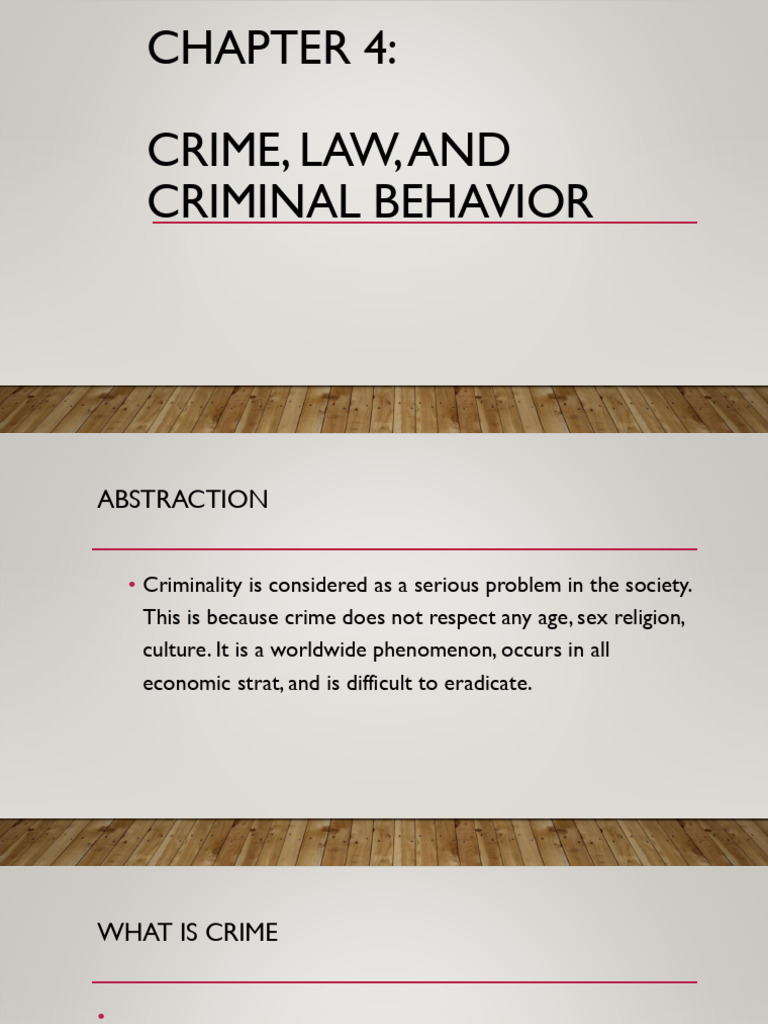 Crime, Law, and Criminal Behavior | PDF