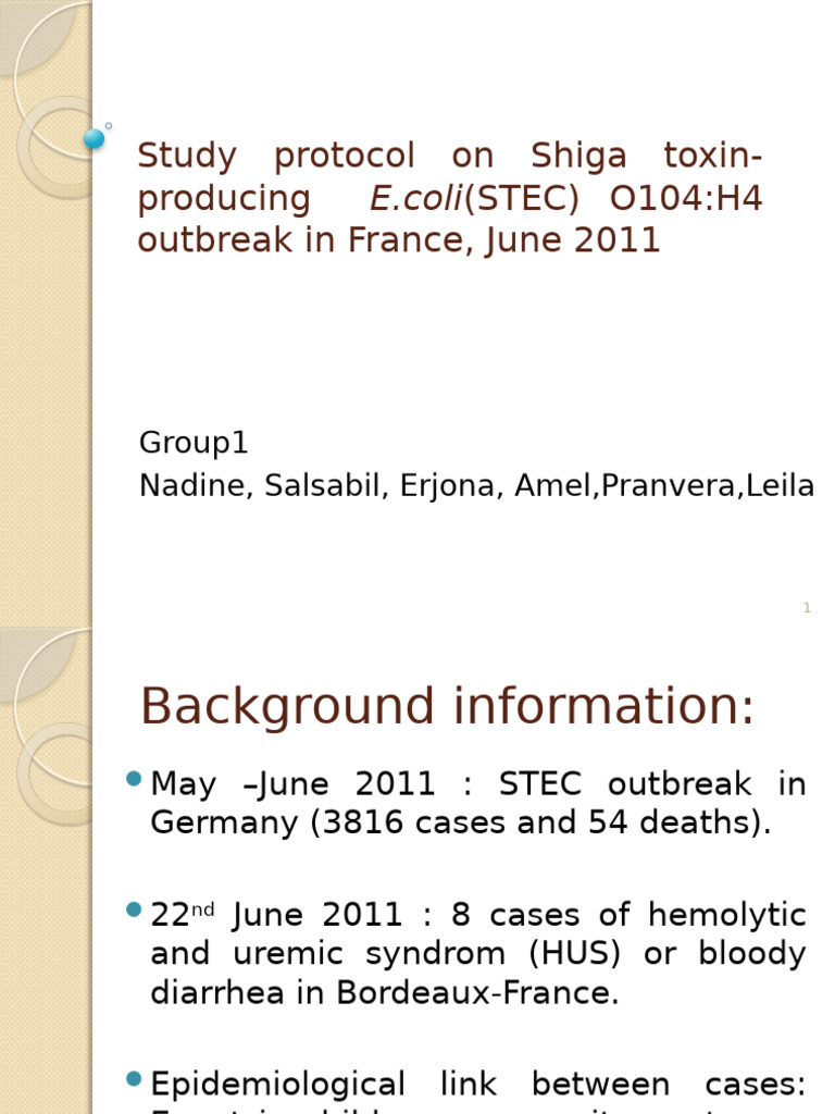 Study Protocol On Shiga Toxin-Producing E | PDF