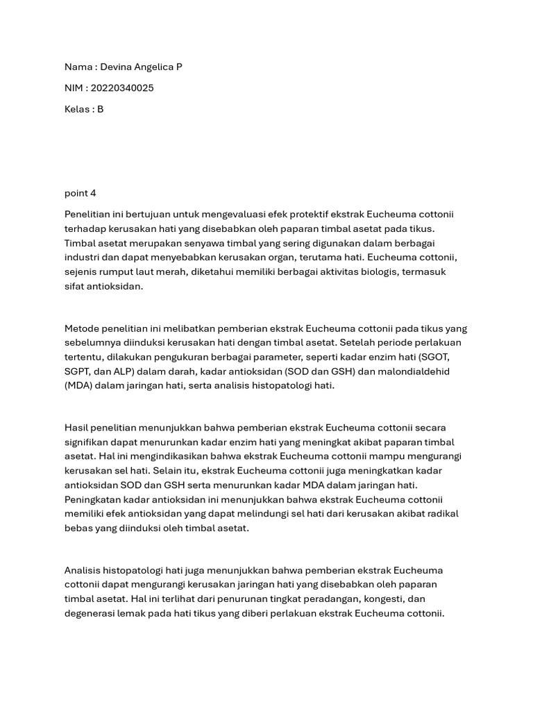 Devina Angelica P - 20220430025 | PDF | Food Ingredients | Biology