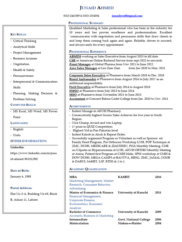 Junaid Resume | PDF