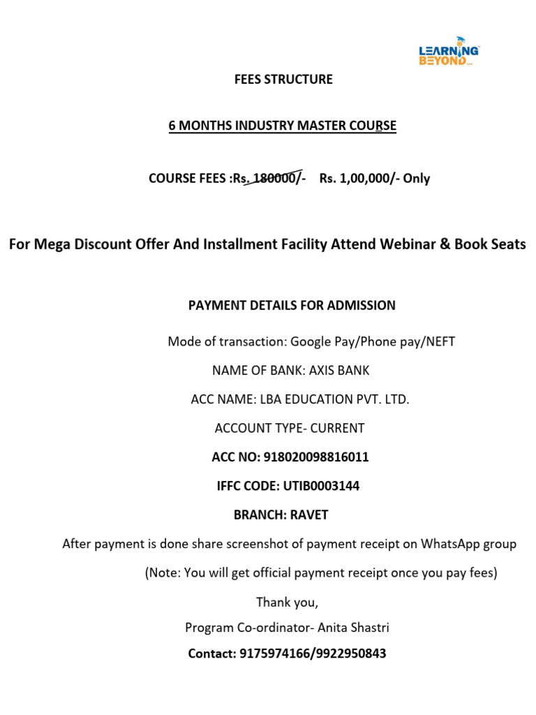 LB Course Fee Structure | PDF