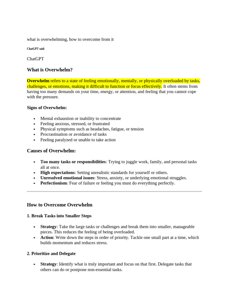 What Is Overwhelming | PDF