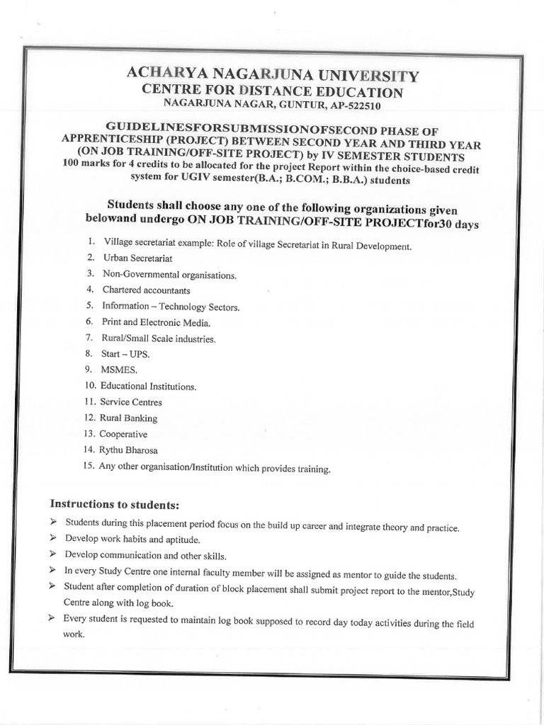 Ojt Guideline Feb 2024 2ND Year Ug Students | PDF