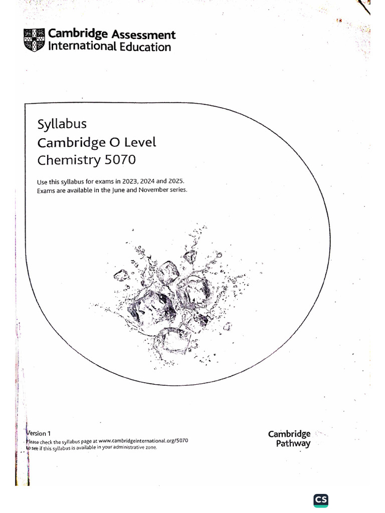 Chemistry 5070 O Level Syllabus | PDF