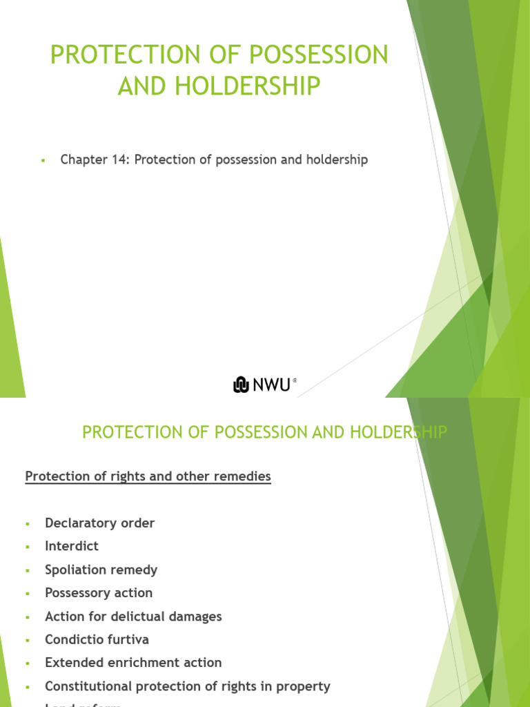 Protection of Posession and Holdership 2024 | PDF | Legal Remedy ...