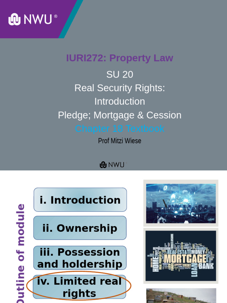 SU 20 Real Security Rights | PDF | Mortgage Law | Debt