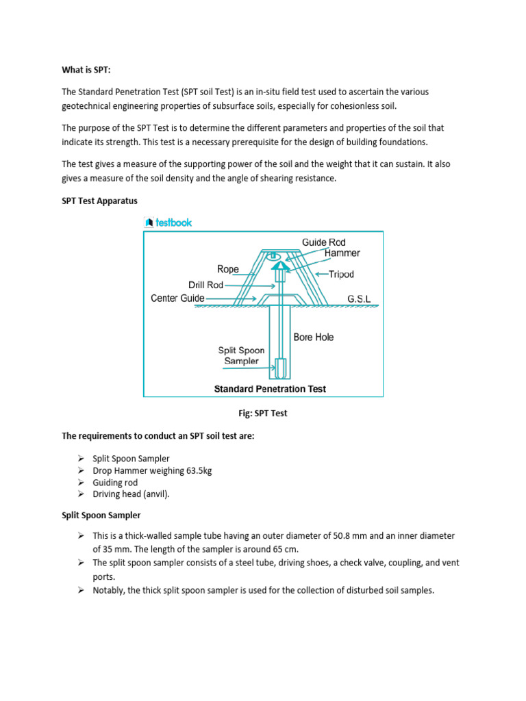 Standard Penetration Test (SPT) Apparatus, Procedure, and Corrections | PDF