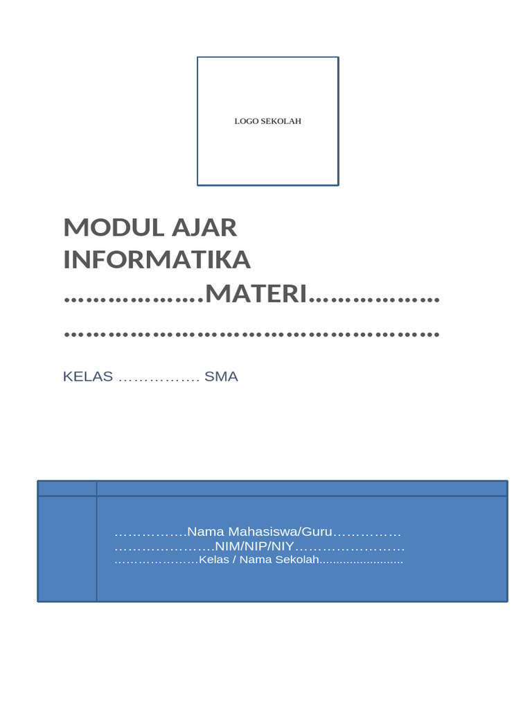 TEMPLATE - Modul Ajar Informatika | PDF