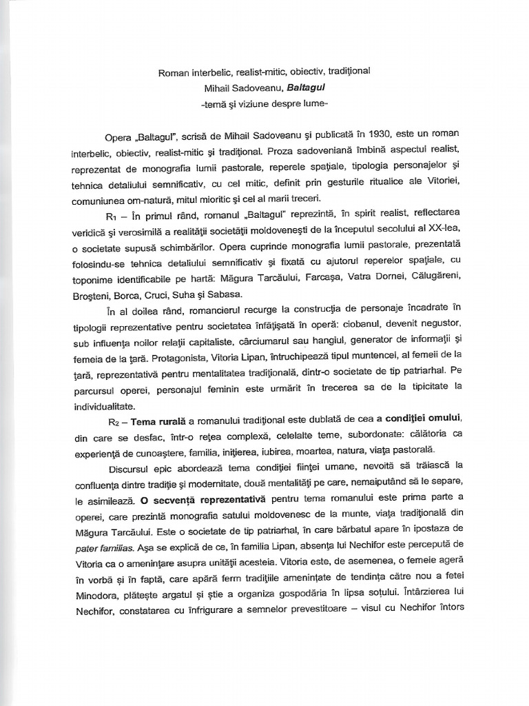 Baltagul-Mihail Sadoveanu | PDF