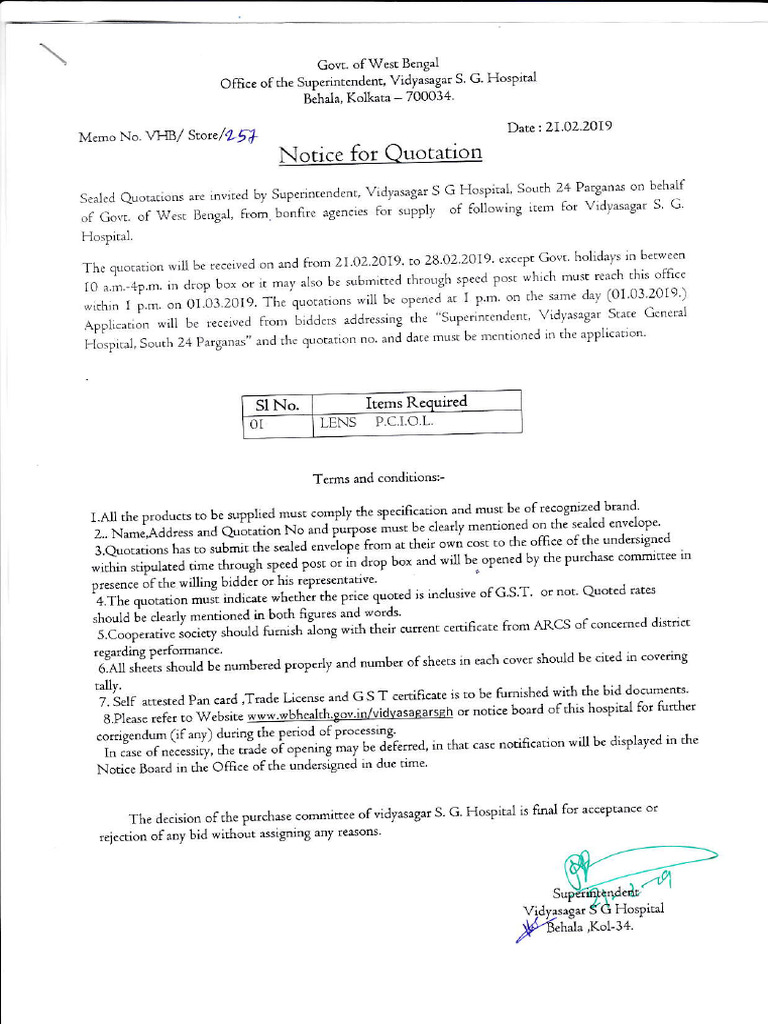Quotation Notice Medicine | PDF