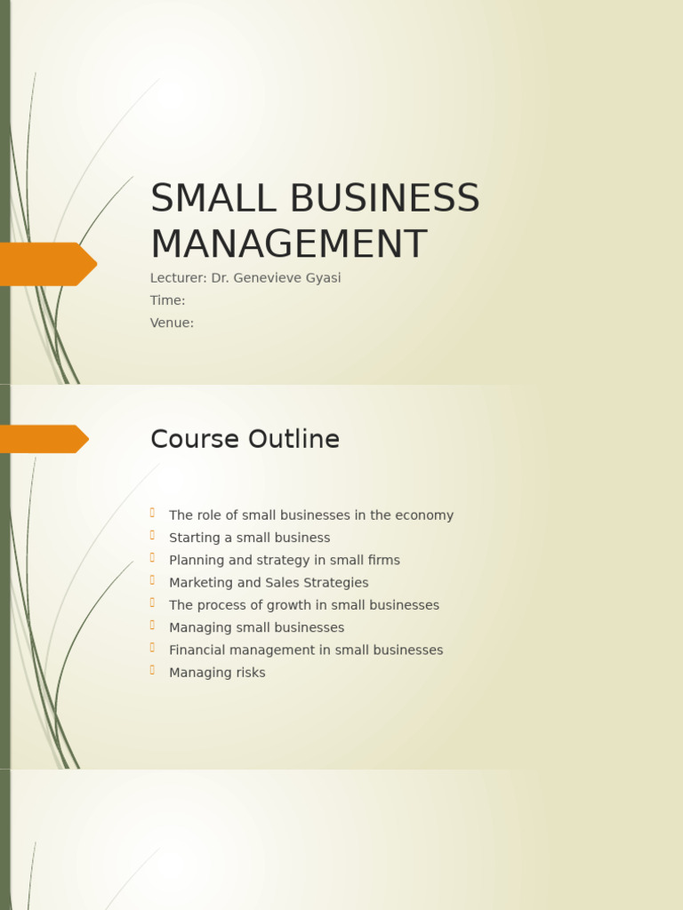 Small Business Management | PDF