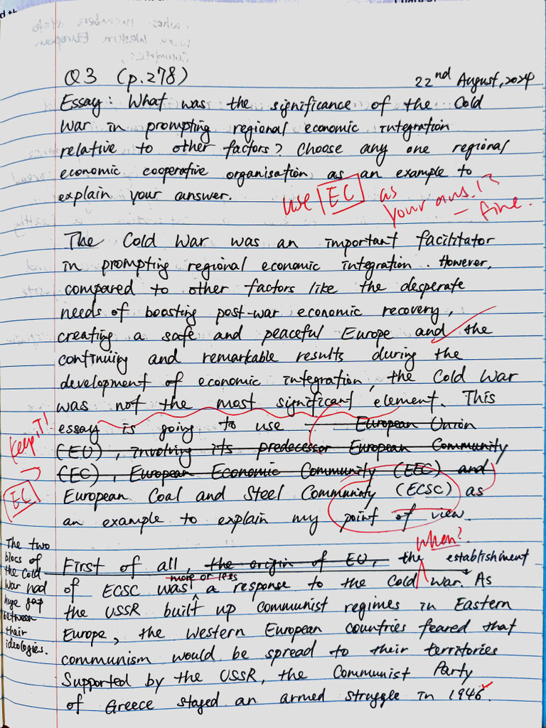 Cold War Vs Other Factors Essay | PDF