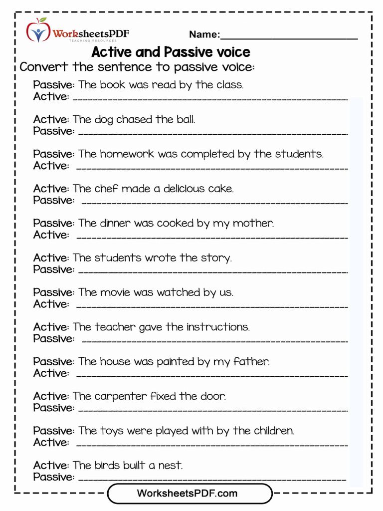 Active and Passive Voice Worksheets 20240909122313 Strong Compression | PDF
