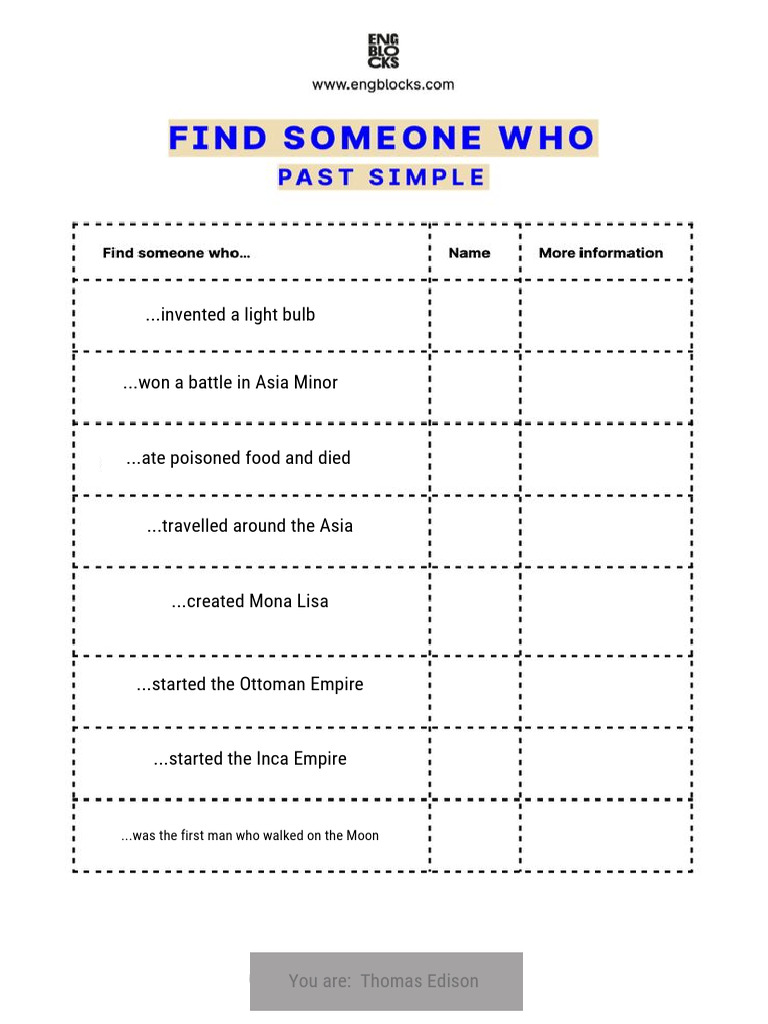 Find Someone Who | PDF