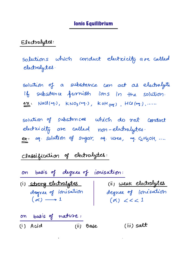 Ionic Equilibrium Complete | PDF
