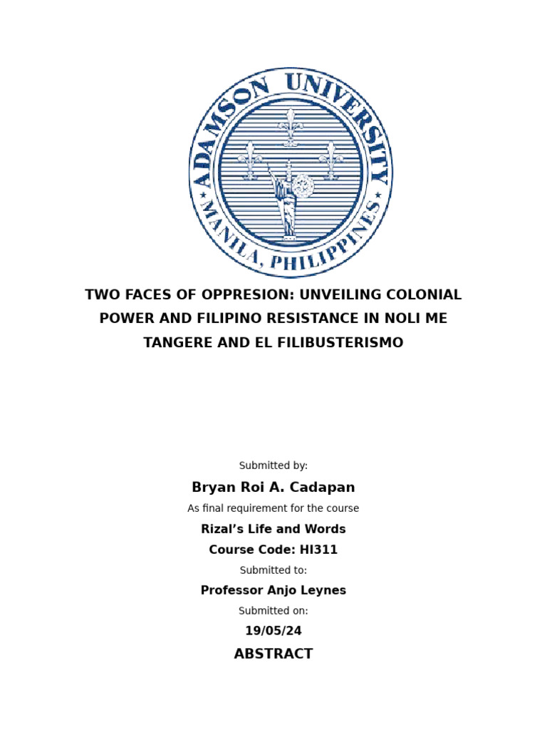 Two Faces of Oppresion | PDF