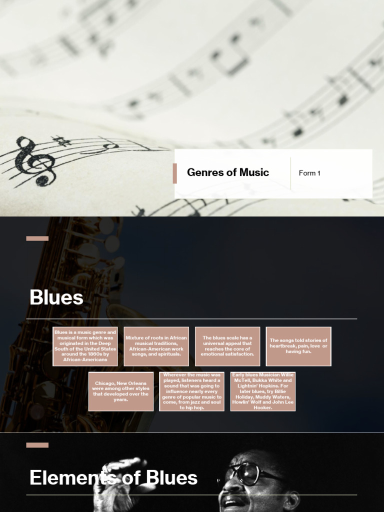 Form 1 Genres of Music | PDF | Blues | Jazz