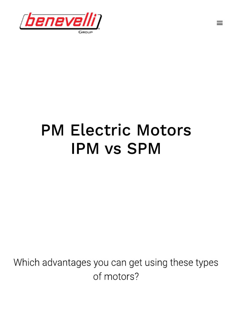IPM Vs SPM Electric Motors | PDF