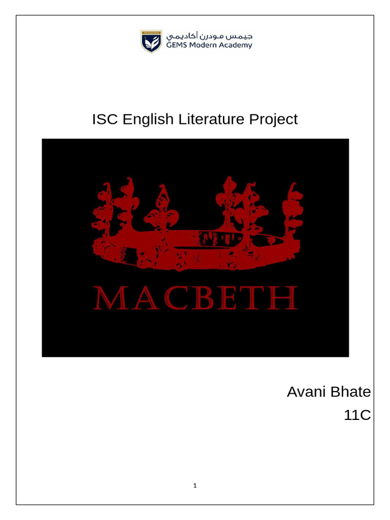 ISC English Literature Project | PDF