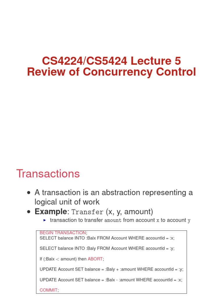 L05 Distributed Concurrency Control | PDF