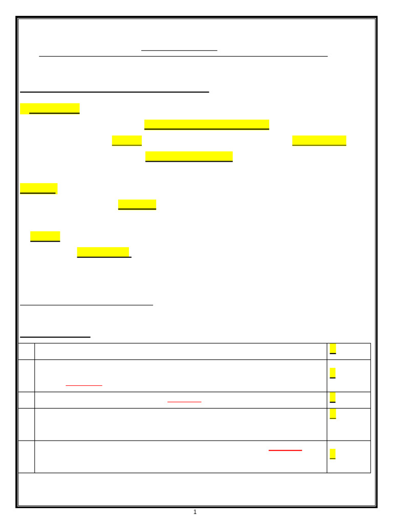 Grade 6- Week 1- Homework Sheet- Model Answer. | PDF