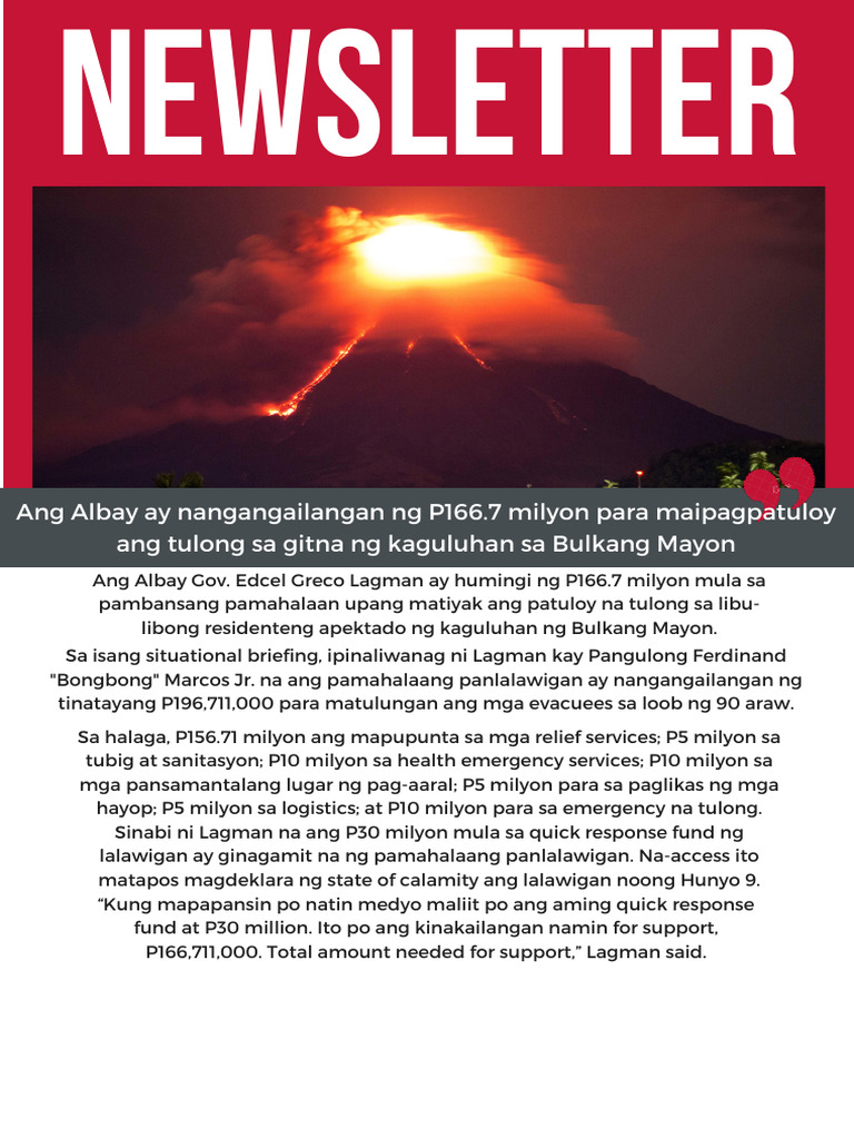 Ang Albay Ay Nangangailangan NG P166.7 Milyon para Maipagpatuloy Ang ...