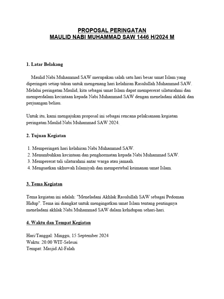 Proposal Peringatan | PDF