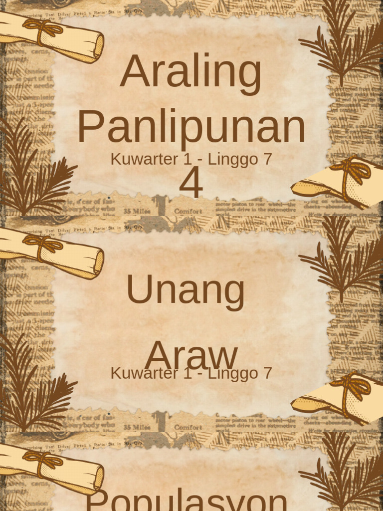 Araling Panlipunan 4 Quarter 1 Week 7 | PDF