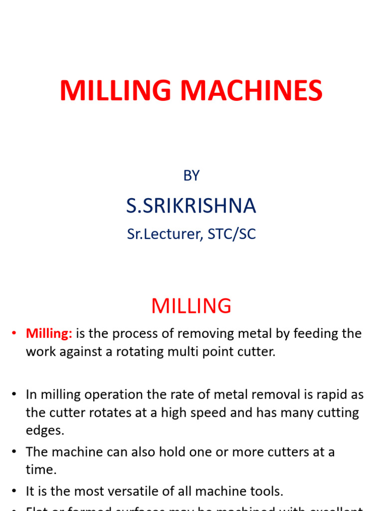 Milling Machines | PDF