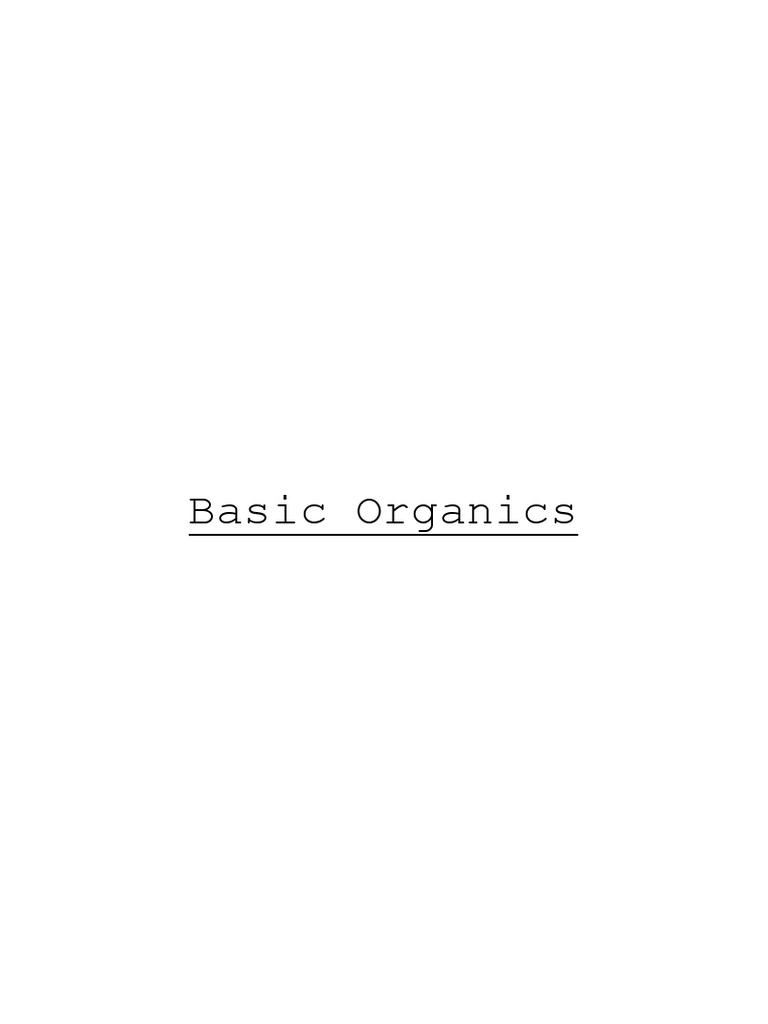 Basic Organic Chemistry | PDF