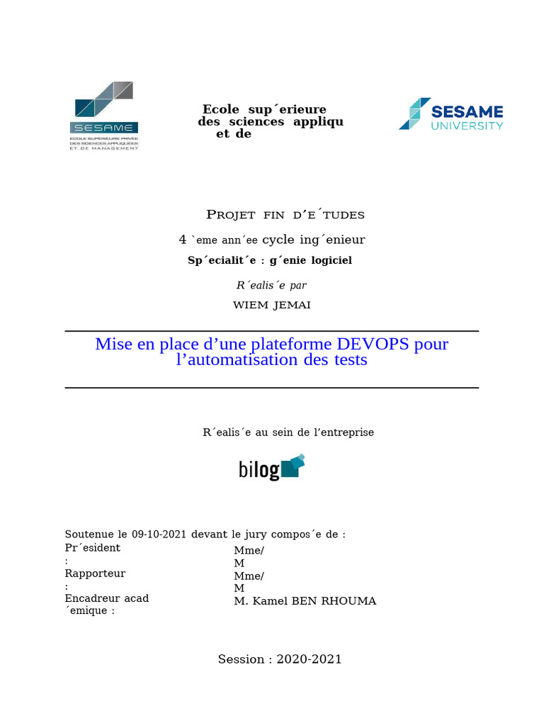 PFE Sesame Copie Final Copy | PDF | Scrum (Software Development) | Systems Architecture