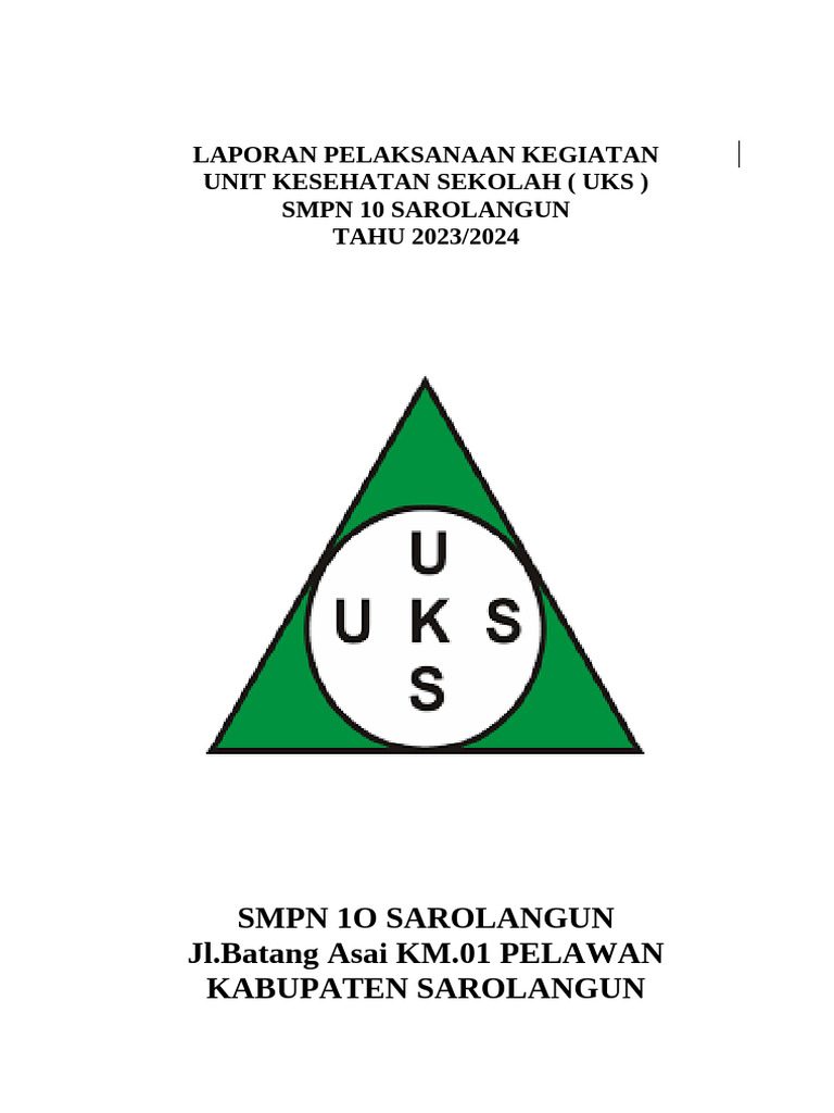 Laporan Uks SMP 10 | PDF