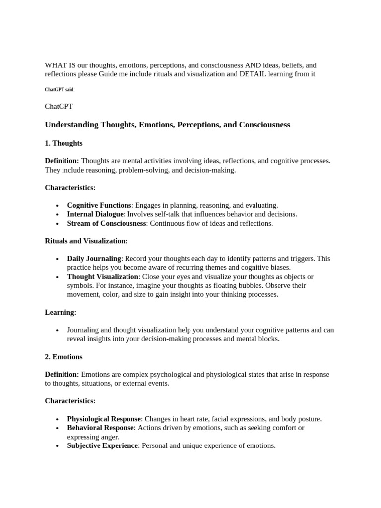 WHAT IS our thoughts | PDF