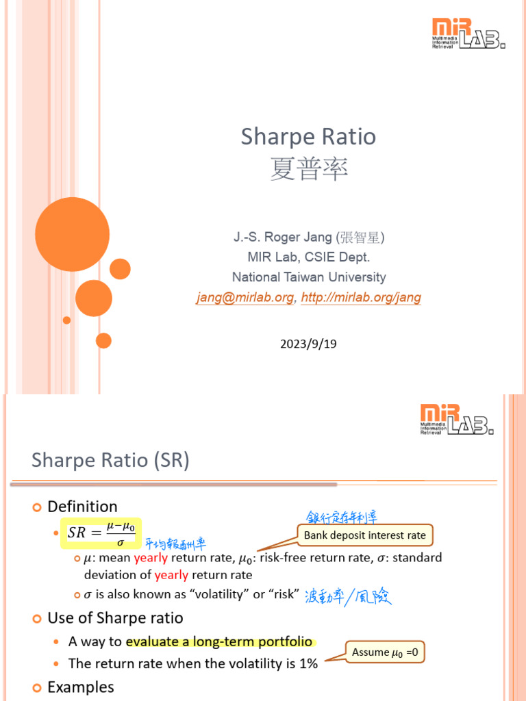 Sharpe Ratio | PDF