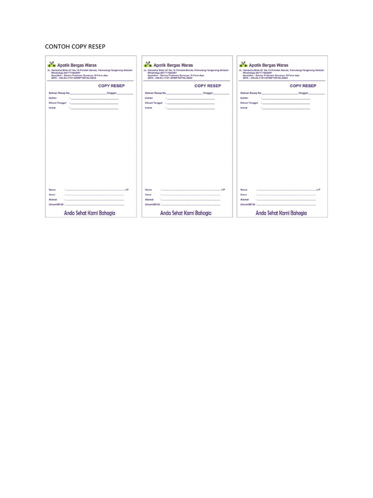 Contoh Copy Resep | PDF