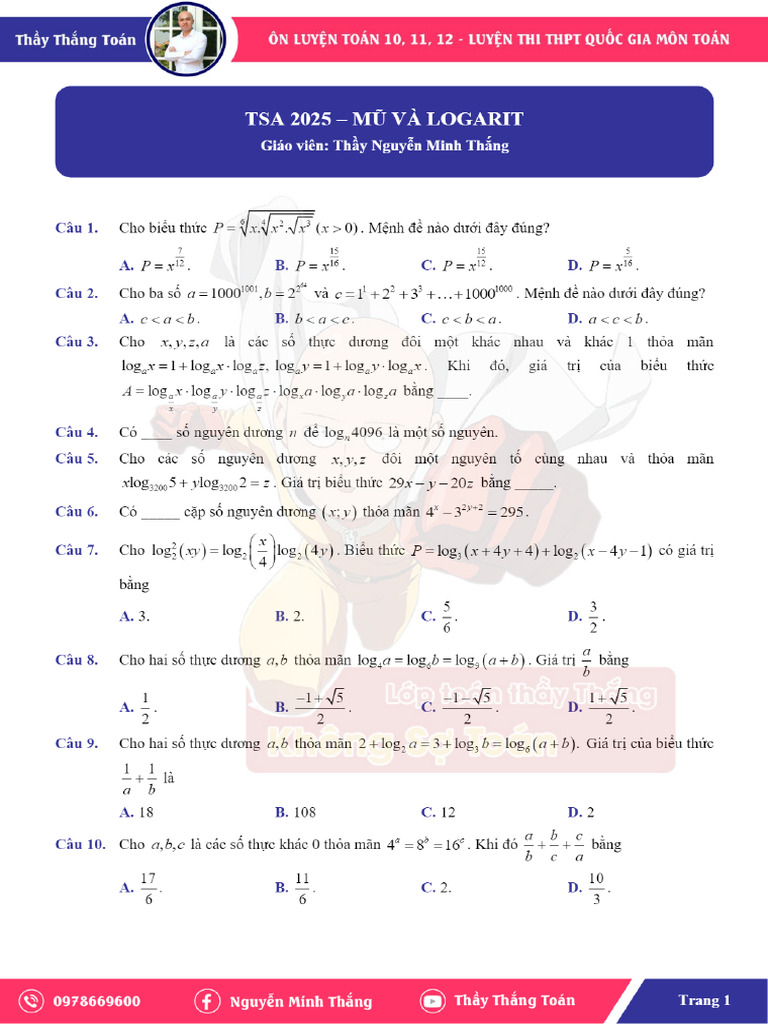 Mũ Và Logarit | PDF